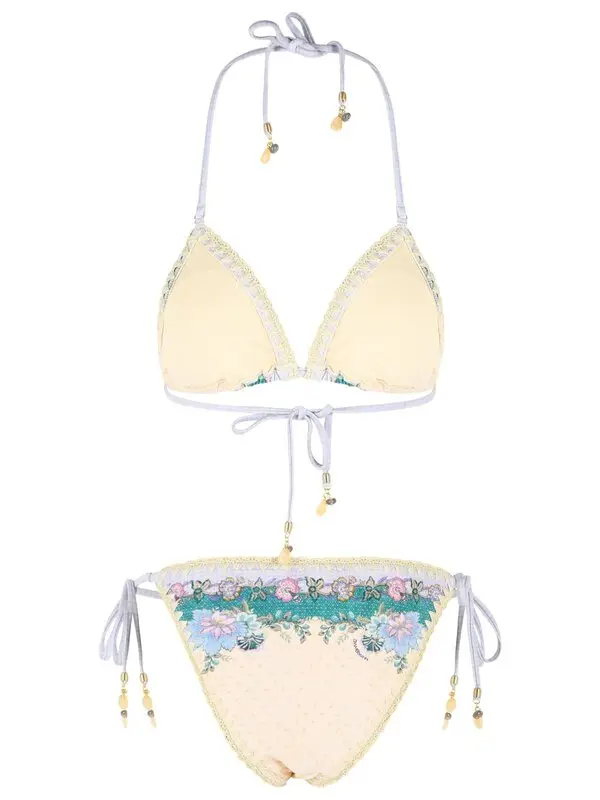 Zimmermann Indra" Crochet Detail Bikini - Cream