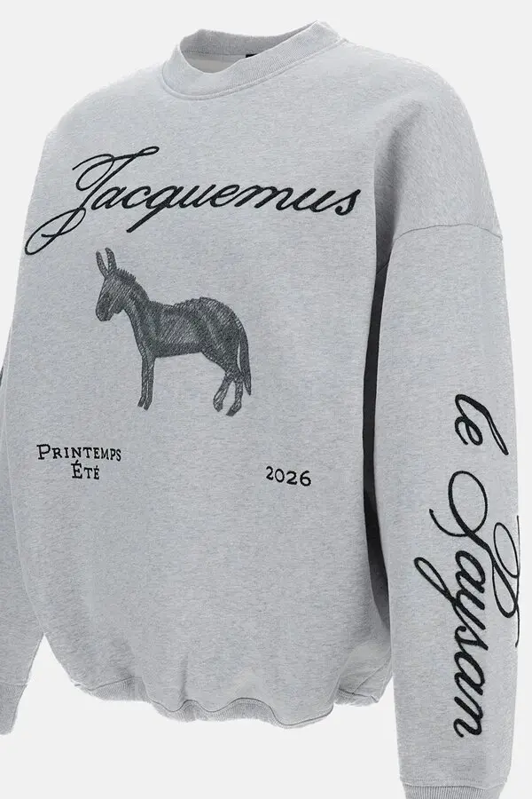 Jacquemus Le Sweatshirt Ane Embroidered Crewneck Sweatshirt