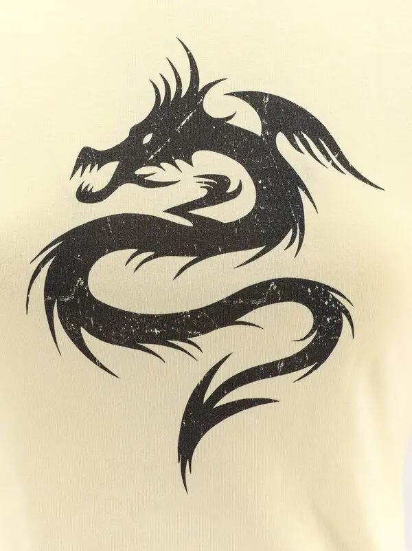 Coperni Crew-neck Cotton T-shirt With Dragon Graphic - Multicolor