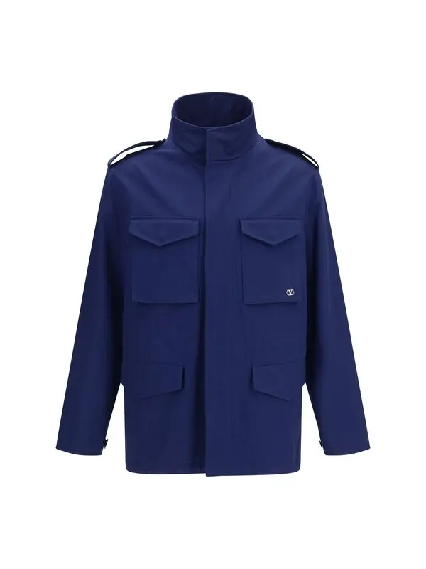 Valentino Garavani Vlogo Signature Caban Jacket - Blue