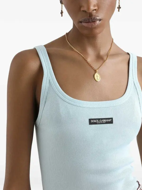 Dolce & Gabbana Ribbed Tank Top - Blue