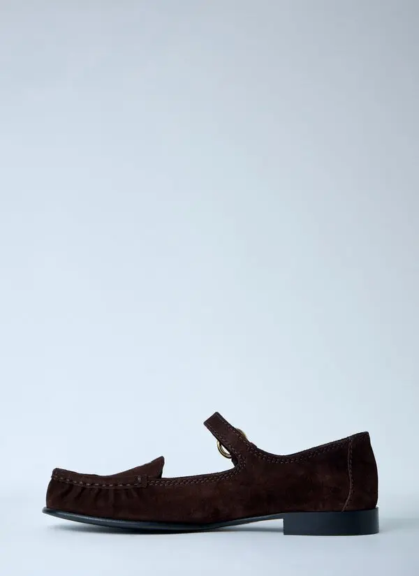 Miu Miu Suede Mary Jane Loafers