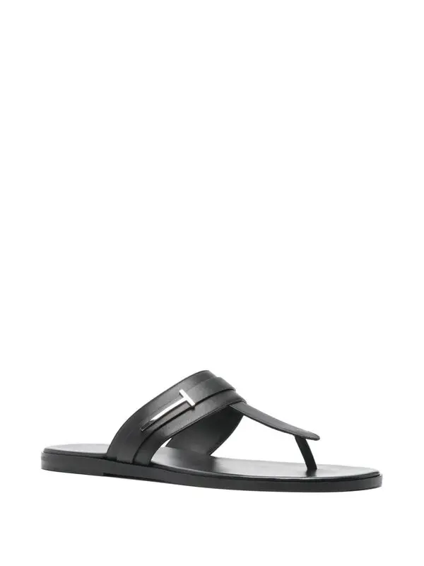 TOM FORD Smooth Leather T-sandals - Black