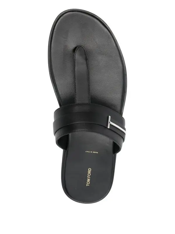 TOM FORD Smooth Leather T-sandals - Black
