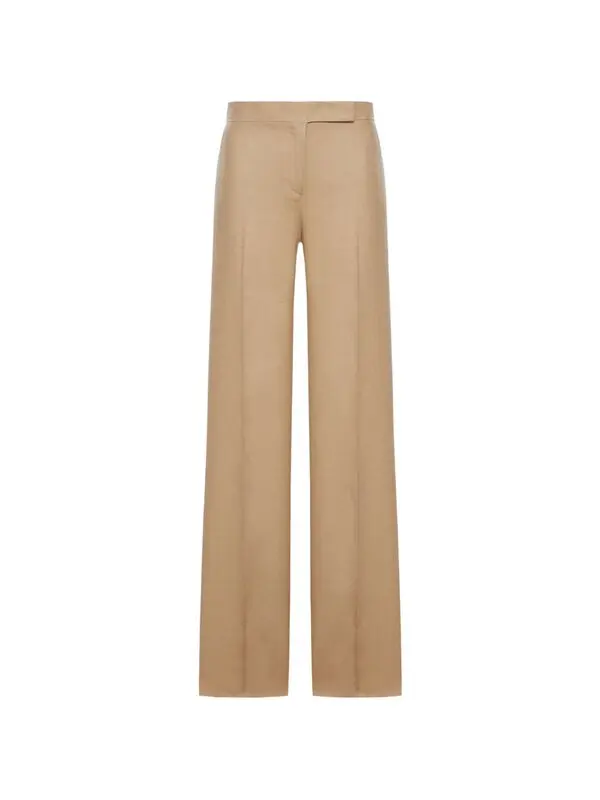Max Mara Linen High-waisted Wide-leg Trousers - Multicolor