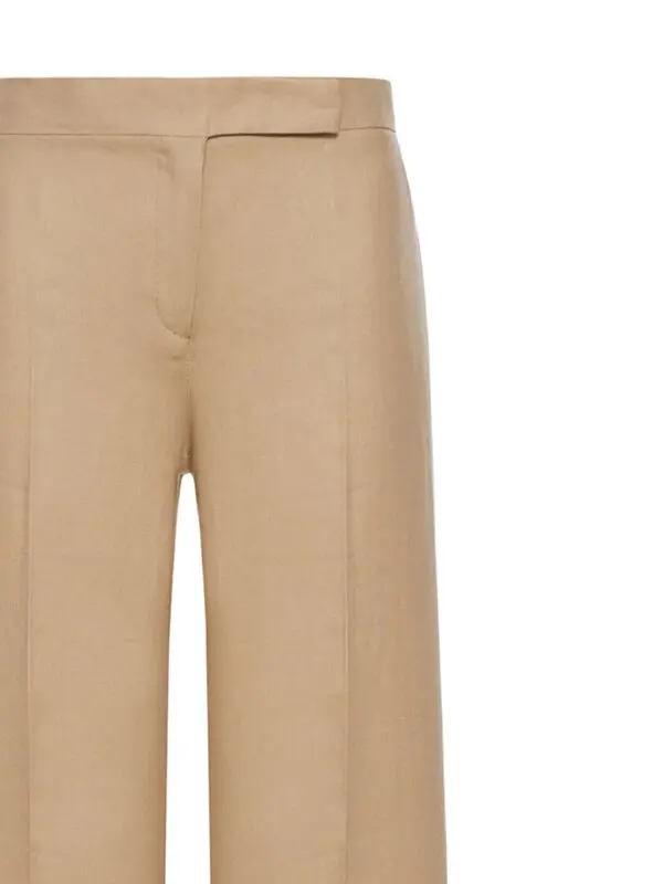 Max Mara Linen High-waisted Wide-leg Trousers - Multicolor