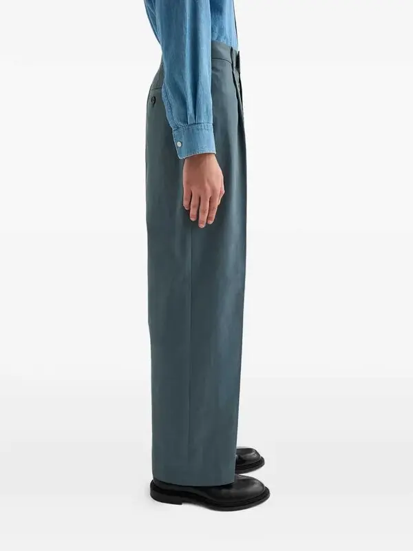 JIL SANDER Cotton Trousers - Blue