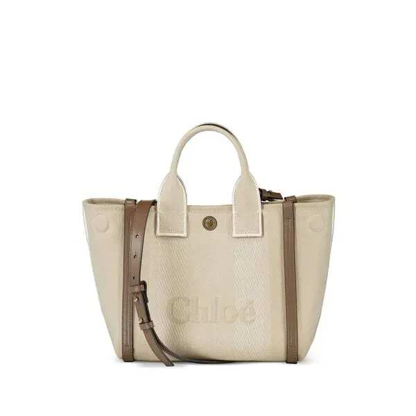 Chloé Neutral Canvas Tote Bag - Cream