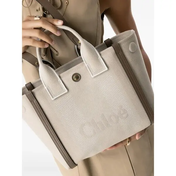 Chloé Neutral Canvas Tote Bag - Cream