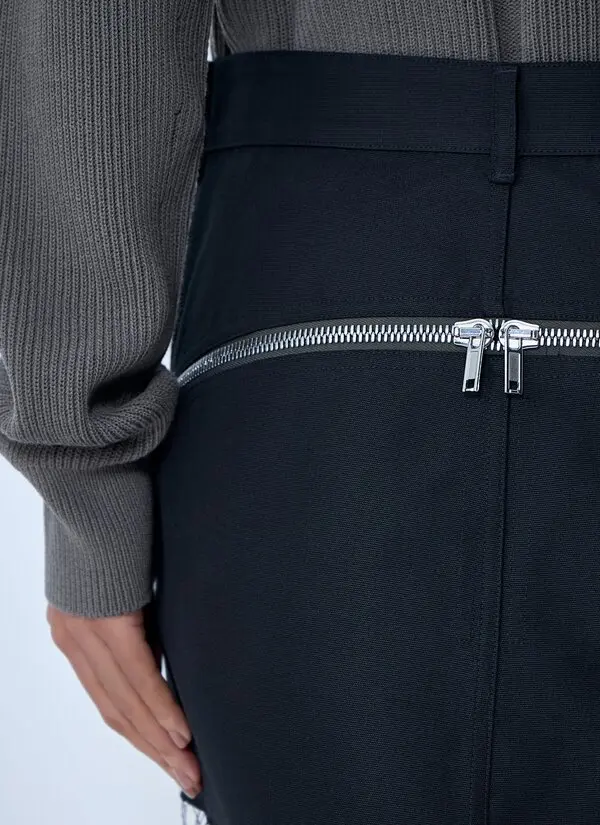 Rick Owens Bolan Banana Mini Skirt With Zip Detailing - Black