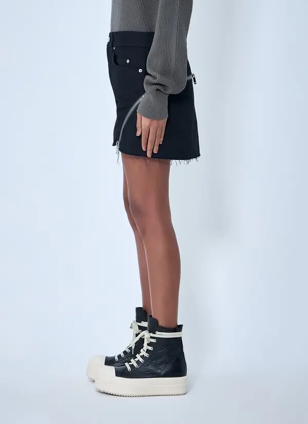 Rick Owens Bolan Banana Mini Skirt With Zip Detailing - Black