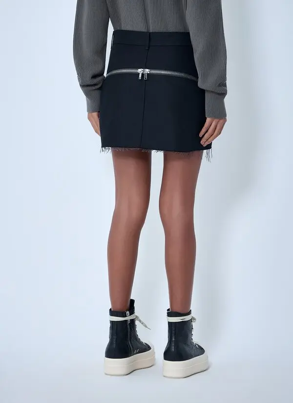 Rick Owens Bolan Banana Mini Skirt With Zip Detailing - Black