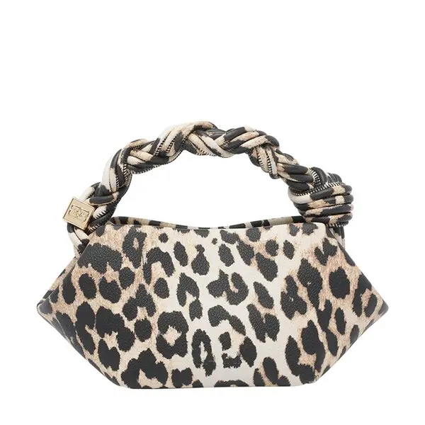 GANNI Mini Leopard Print Bag - Brown
