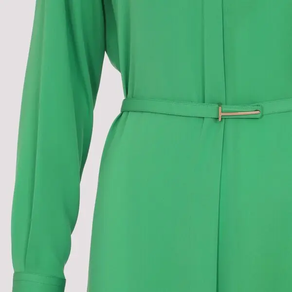 TOM FORD Washed Silk Midi Dress - Green