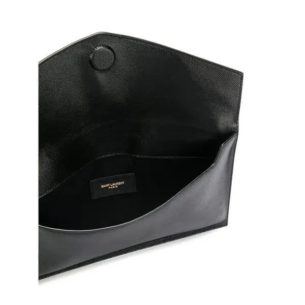 Saint Laurent Leather Matelassé Clutch Bag