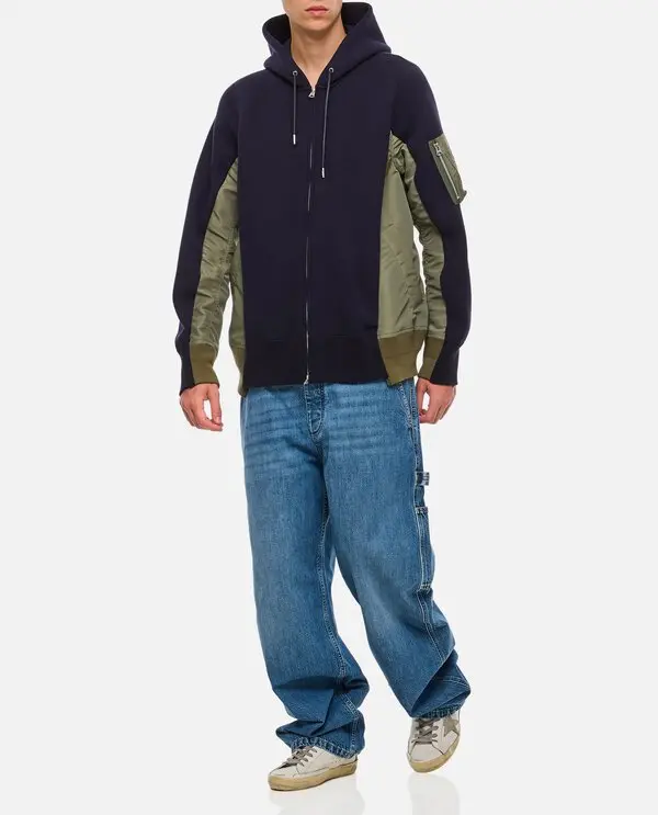 Sacai Sponge Sweat X Nylon Twill Hoodie - Multicolor