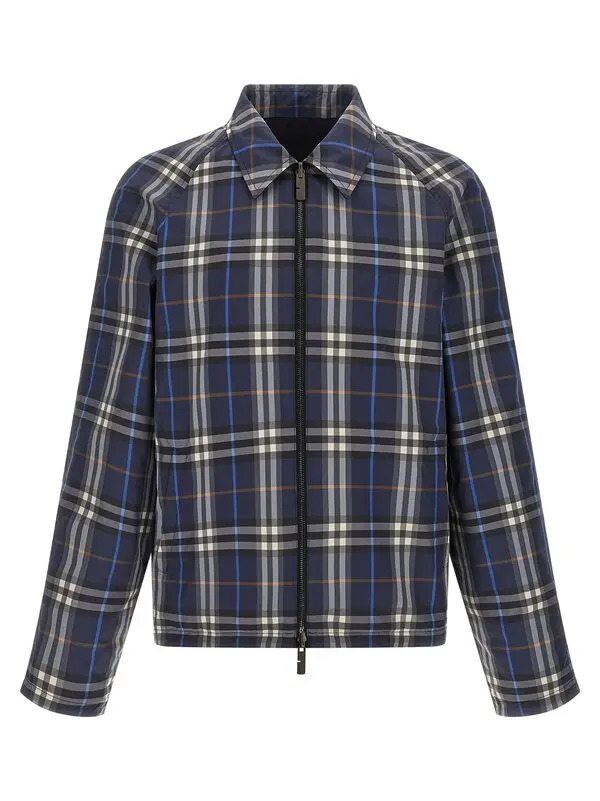 Burberry Reversible Jacket With Adjustable Hood - Blue