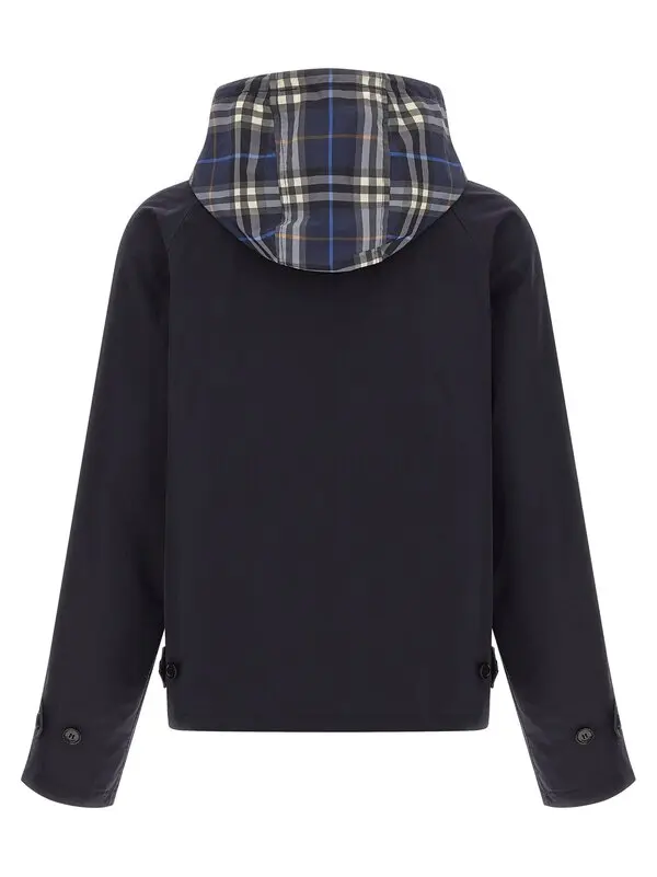 Burberry Reversible Jacket With Adjustable Hood - Blue