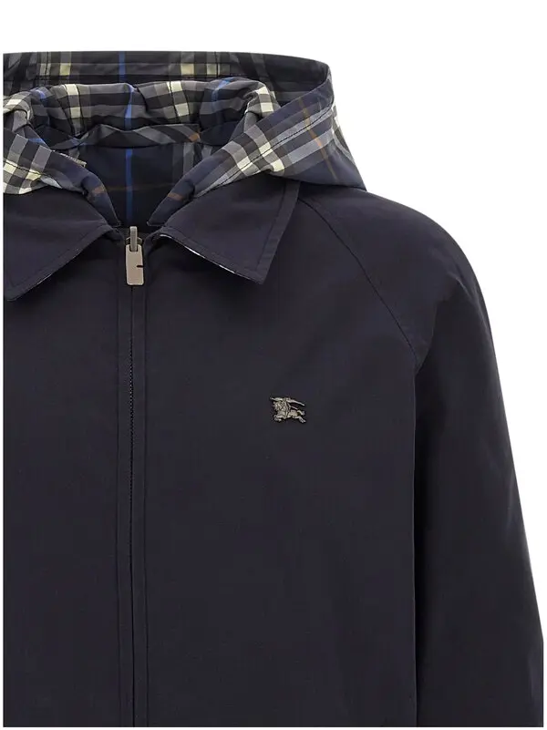 Burberry Reversible Jacket With Adjustable Hood - Blue
