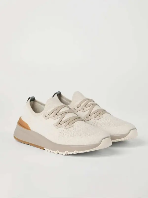 Brunello Cucinelli Knit Lace-up Sneakers - Multicolor