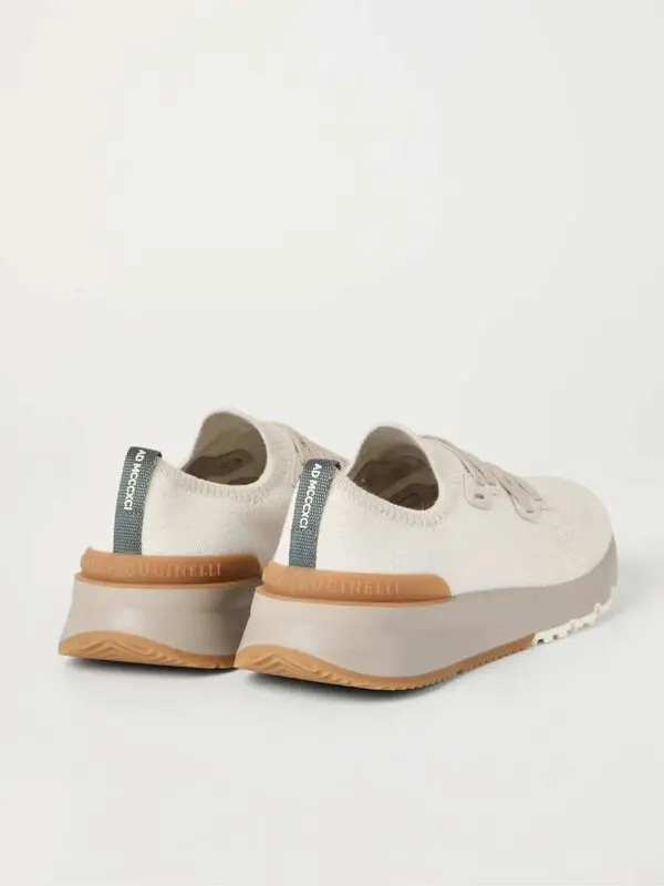 Brunello Cucinelli Knit Lace-up Sneakers