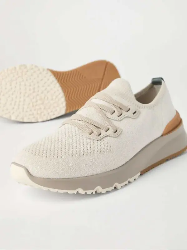 Brunello Cucinelli Knit Lace-up Sneakers