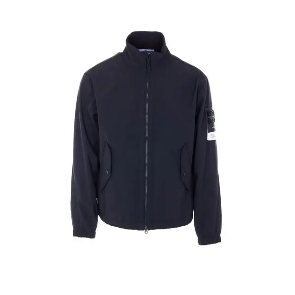 Stone Island Soft Shell-r Zip-up Jacket - Black