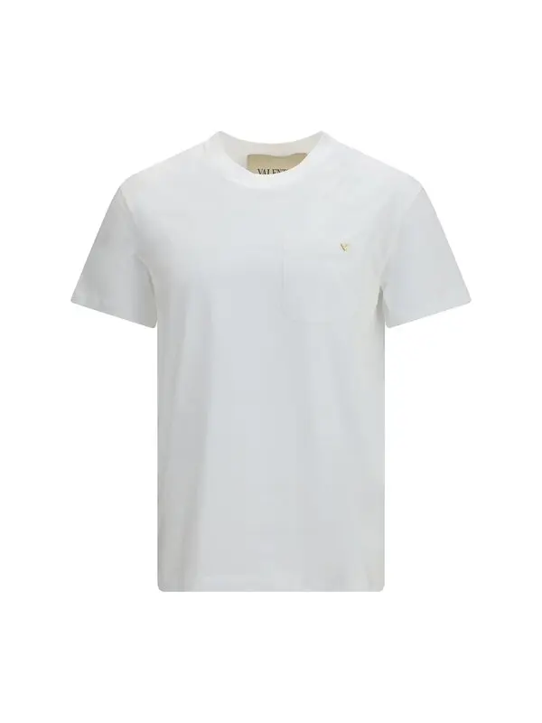 Valentino Garavani Cotton T-shirt With Vgold - White