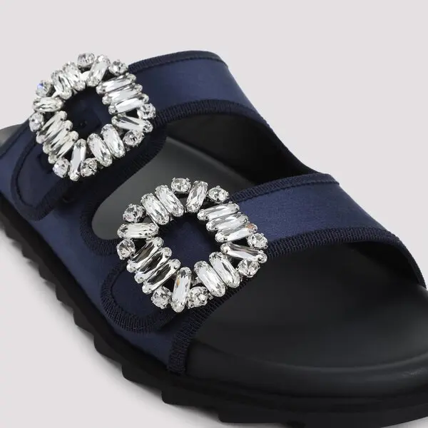 ROGER VIVIER Slidy Strass Embellished Satin Mules