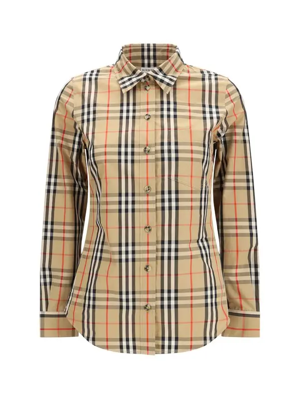 Burberry Stretch Cotton Check Shirt - Multicolor