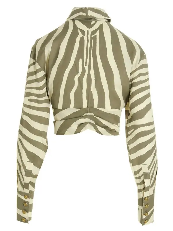 Balmain Zebra Print Viscose Blend Shirt