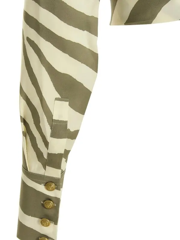 Balmain Zebra Print Viscose Blend Shirt