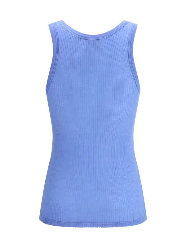FORTE_FORTE Ribbed Wool U-neck Top