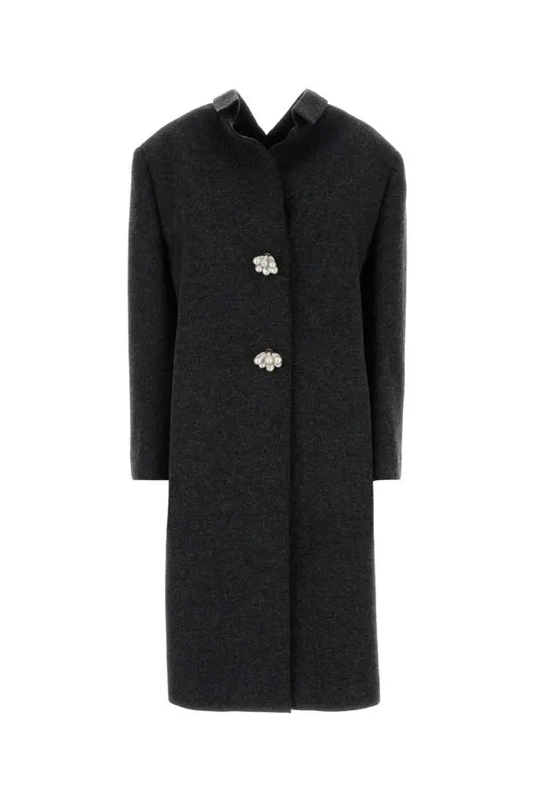 Prada Slate Wool Coat - Black