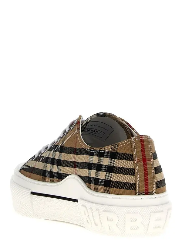 Burberry Leather, Suede And Fabric Sneakers With Check Print