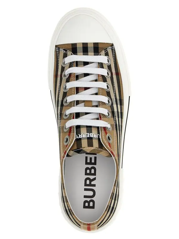 Burberry Leather, Suede And Fabric Sneakers With Check Print