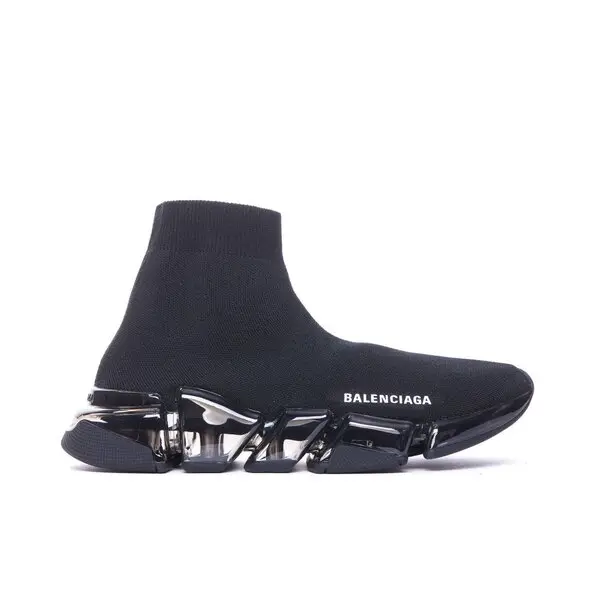 Balenciaga Speed 2.0 Full Clear Sole Sneakers - Black