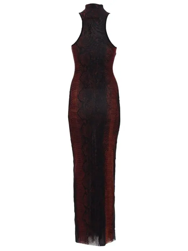 JEAN PAUL GAULTIER Long Dress With Python Print - Brown