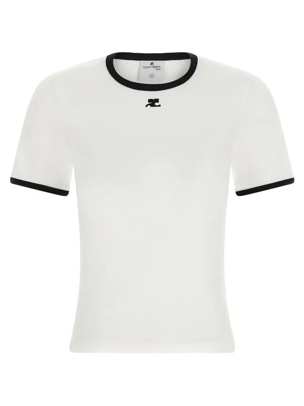 COURREGES Signature Contrast Trim T-shirt - Multicolor
