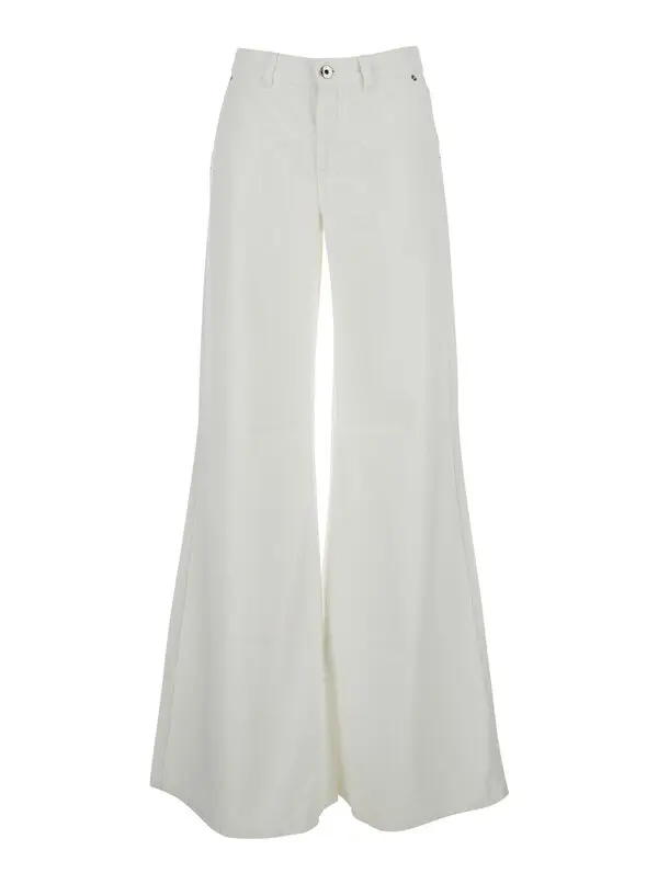 Blumarine White Five-pocket Flared Jeans