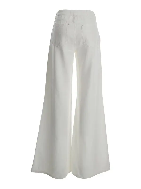 Blumarine White Five-pocket Flared Jeans