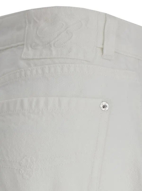 Blumarine White Five-pocket Flared Jeans