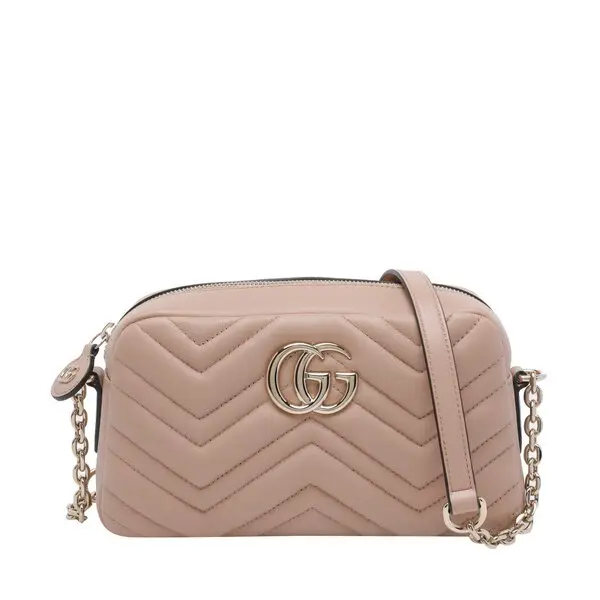 Gucci Gg Marmont Quilted Leather Crossbody Bag - Pink