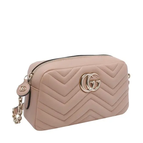 Gucci Gg Marmont Quilted Leather Crossbody Bag - Pink
