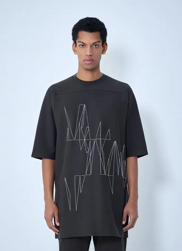 Moncler Jumbo T-shirt With Graphic Stitching - Gray