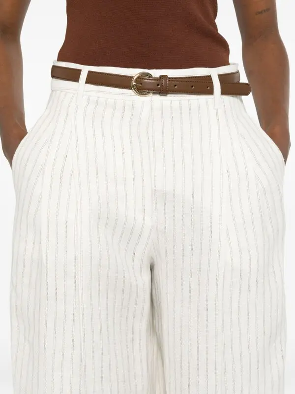 Max Mara Striped Linen Trousers - Multicolor