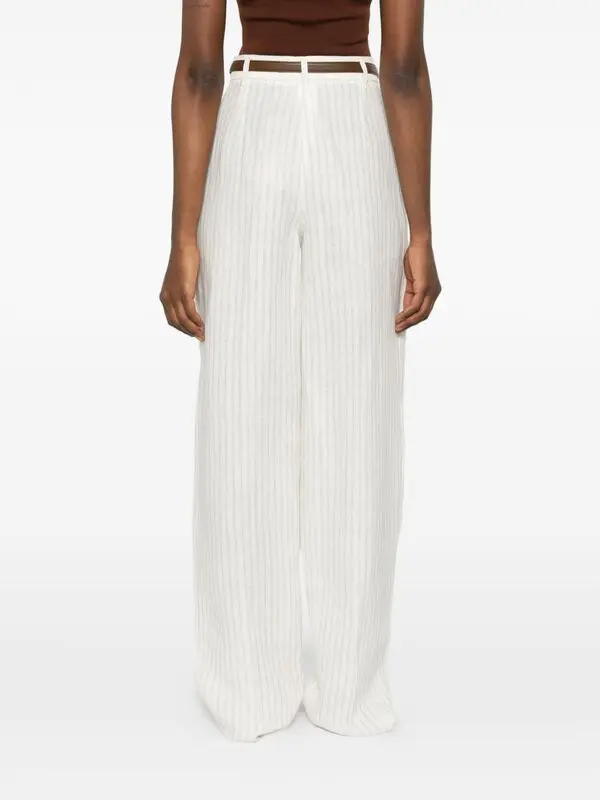 Max Mara Striped Linen Trousers - Multicolor