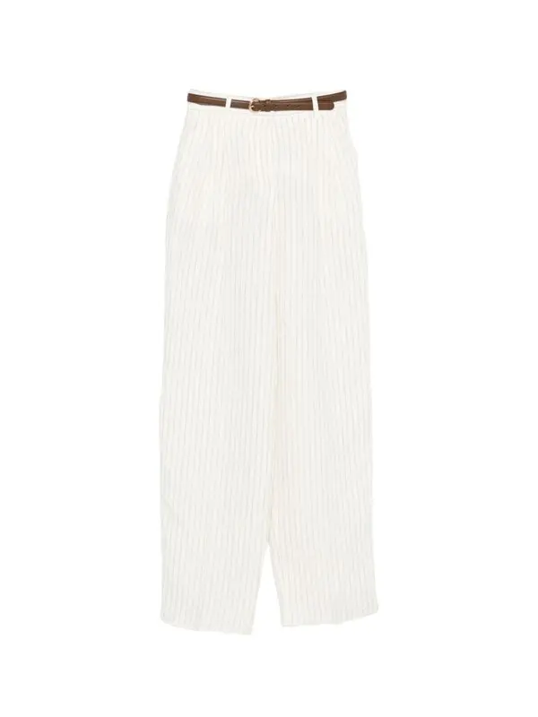 Max Mara Striped Linen Trousers - Multicolor