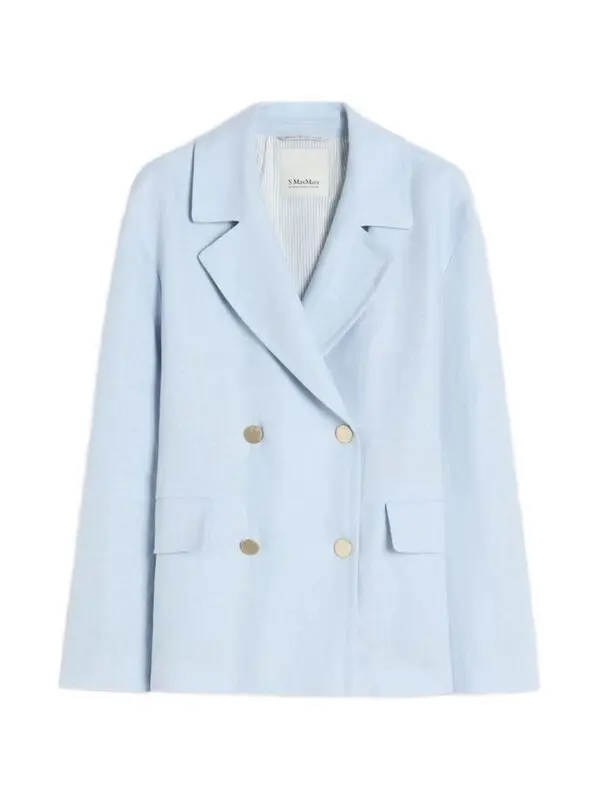 Max Mara Linen Double-breasted Jacket - Multicolor