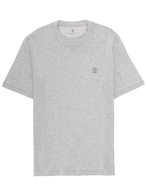 Brunello Cucinelli T-shirt With Logo - Gray